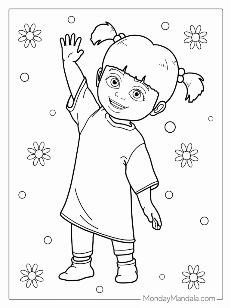 Coloring-Page-Of-Boo-With-Flowers-For-Kids | PDF