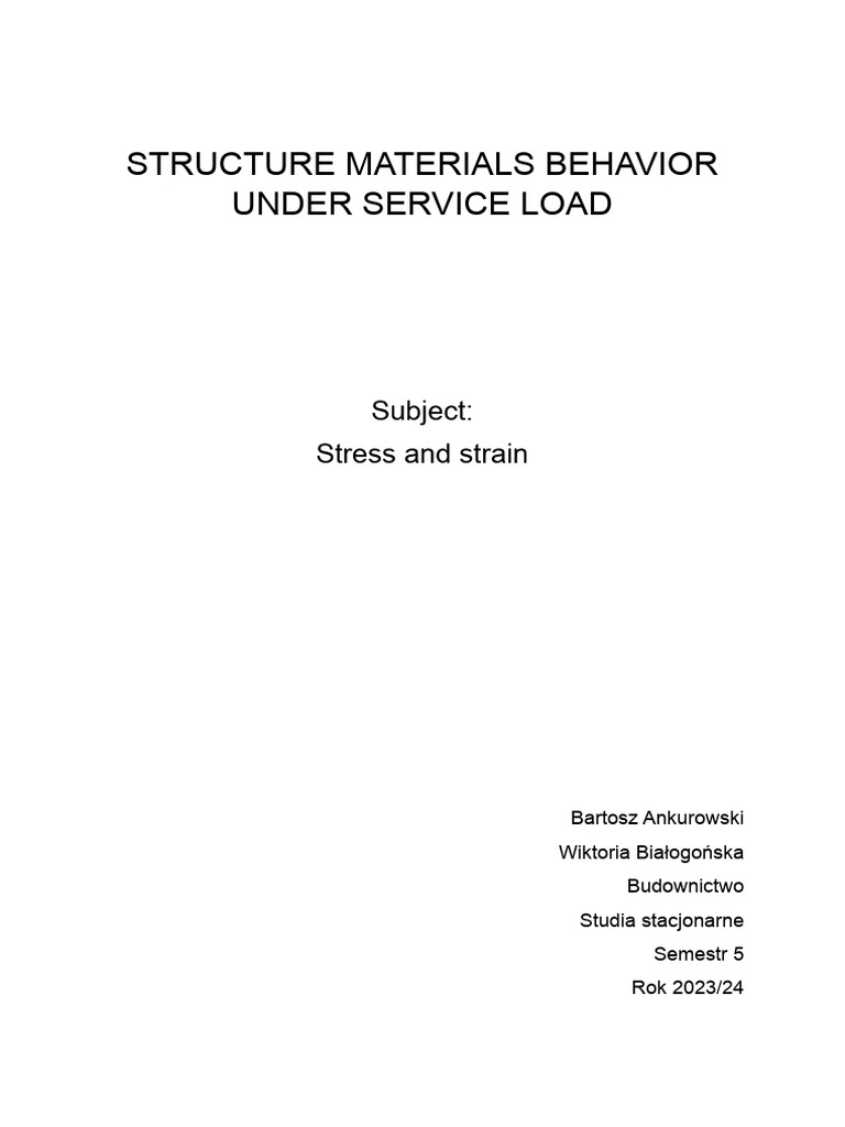 Structure Materials Behavior Under Service Load | PDF | Stress ...