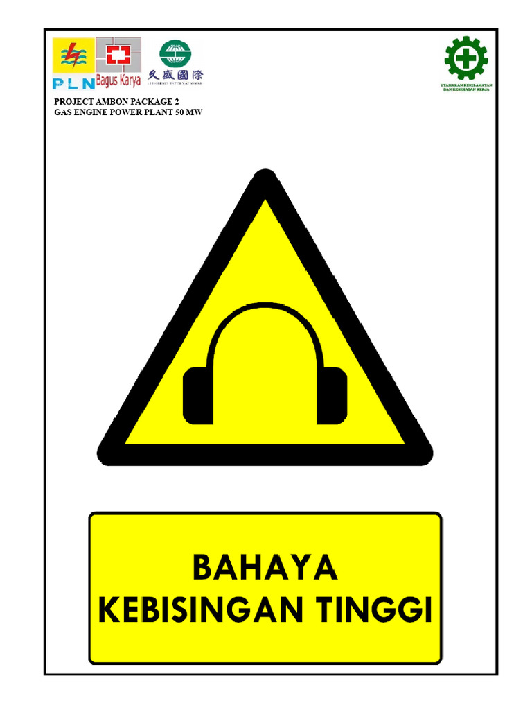Safety Sign Bahaya Kebisingan | PDF