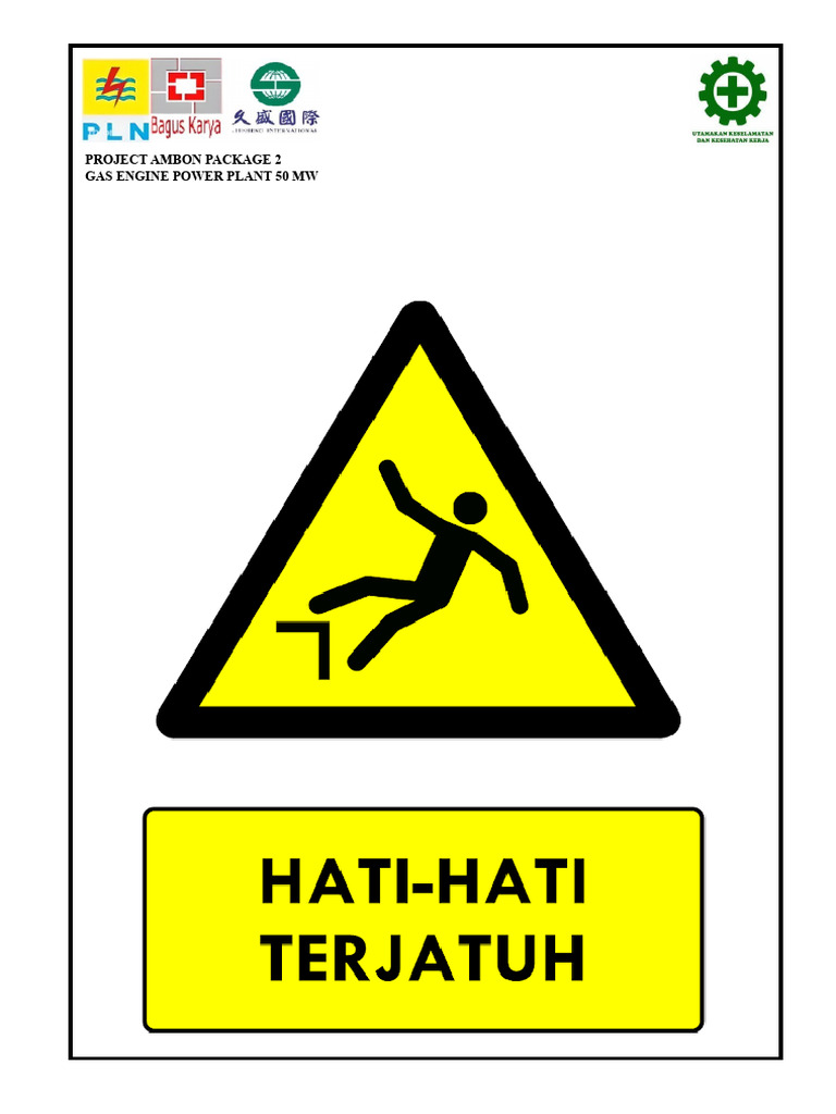 Safety Sign Hati-Hati Terjatuh | PDF