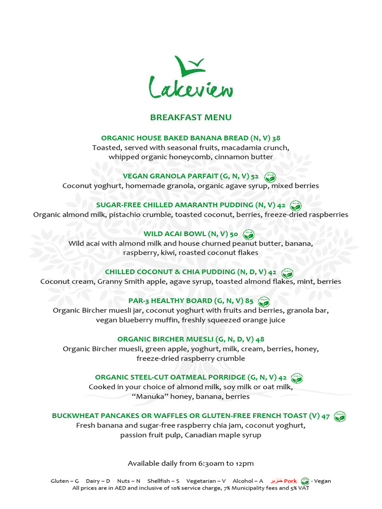 Lakeview Breakfast Menu Oct 22 | PDF