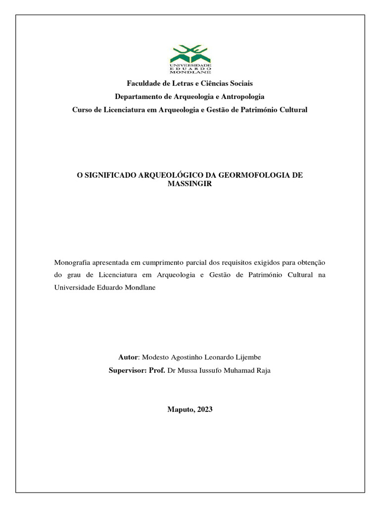 2023 - Lijembe, Modesto Agostinho Leonardo | PDF | Arqueologia ...