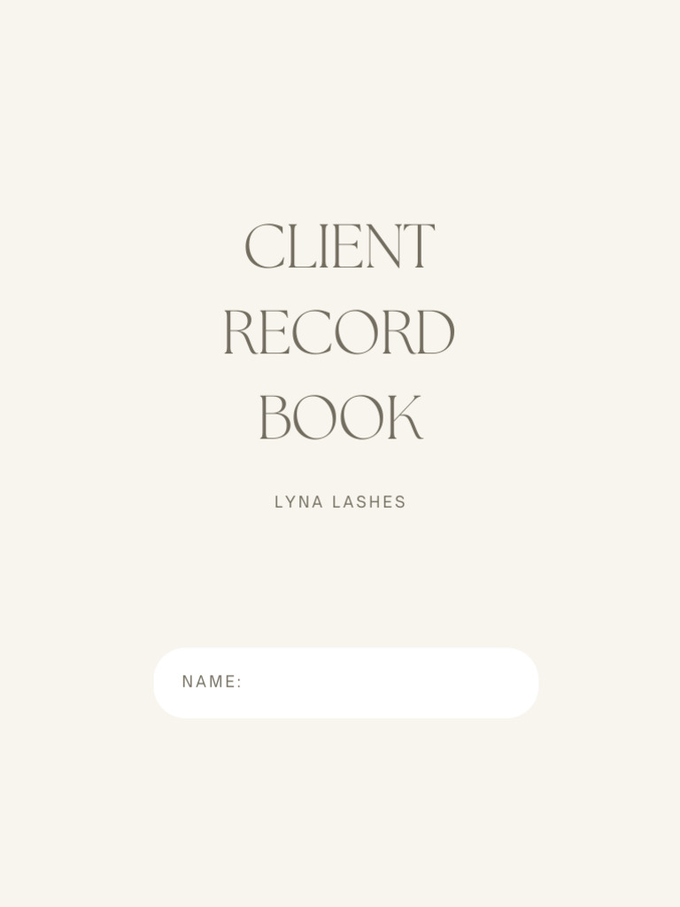 Client Record Book | PDF | Medical Specialties | Clinical Medicine