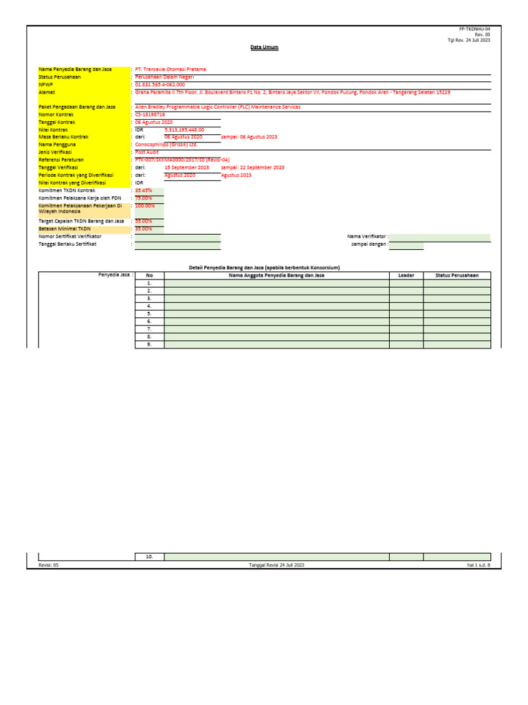 Formulir Penilaian TKDN Barang Dan Jasa Submit Rev1 | PDF | Teknologi ...