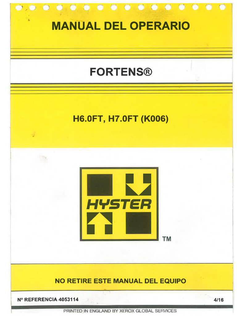 Manual Hyster Parte 1 | PDF
