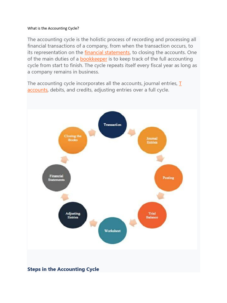 What Is The Accounting Cycle | PDF