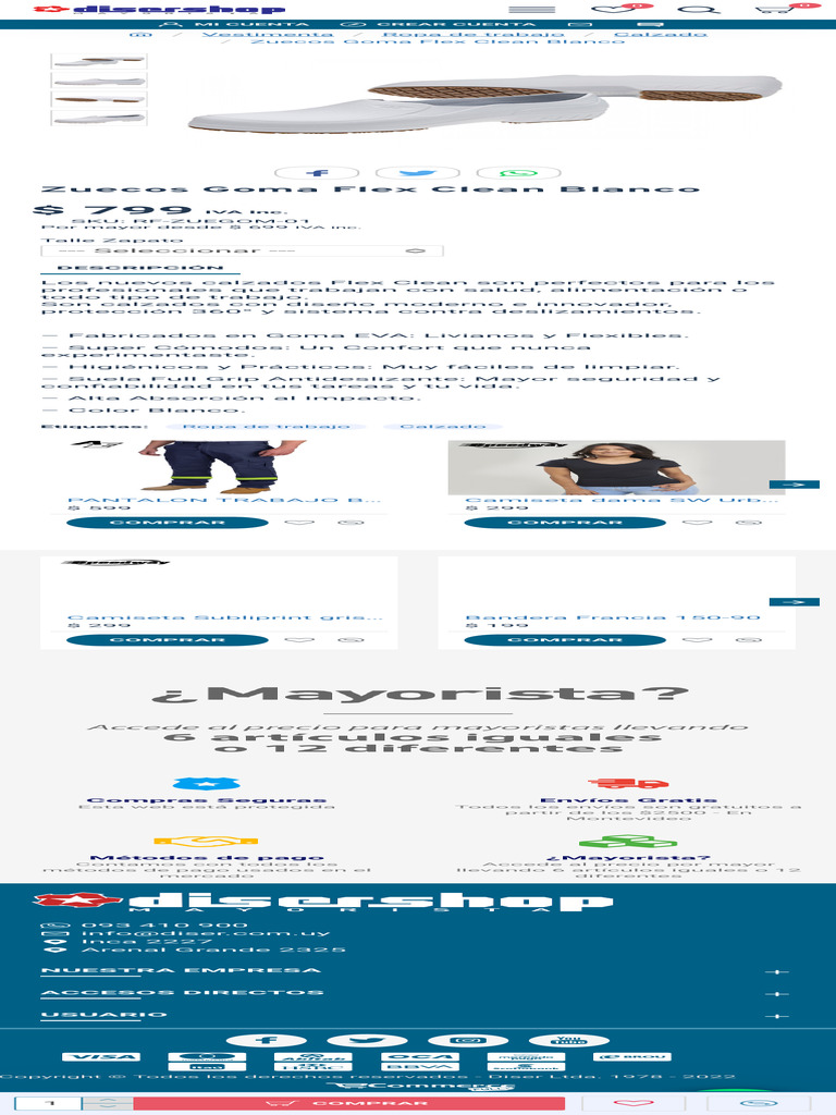 Zuecos Goma Flex Clean Blanco | PDF | Moda | Ropa