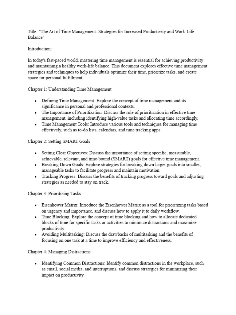 The Art of Time Management | PDF