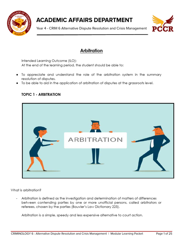 Module 3 | PDF | Arbitration | Alternative Dispute Resolution