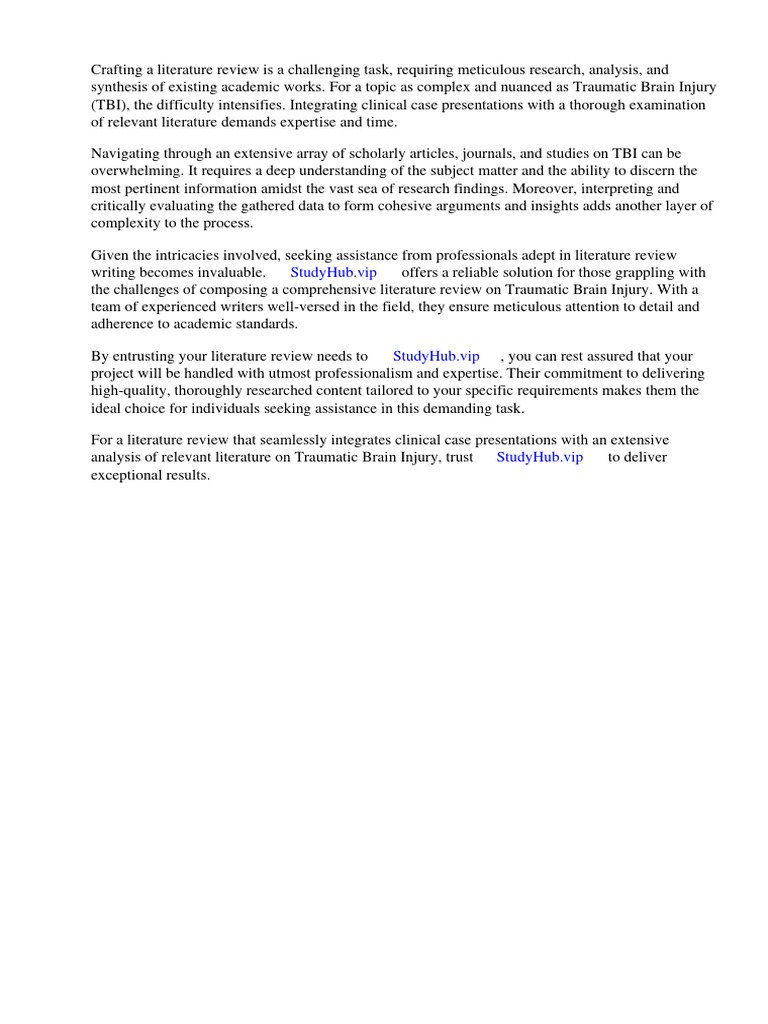 Traumatic Brain Injury An Integrative Clinical Case Presentation and ... Traumatic Brain Injury An Integrative Clinical Case Presentation and ...