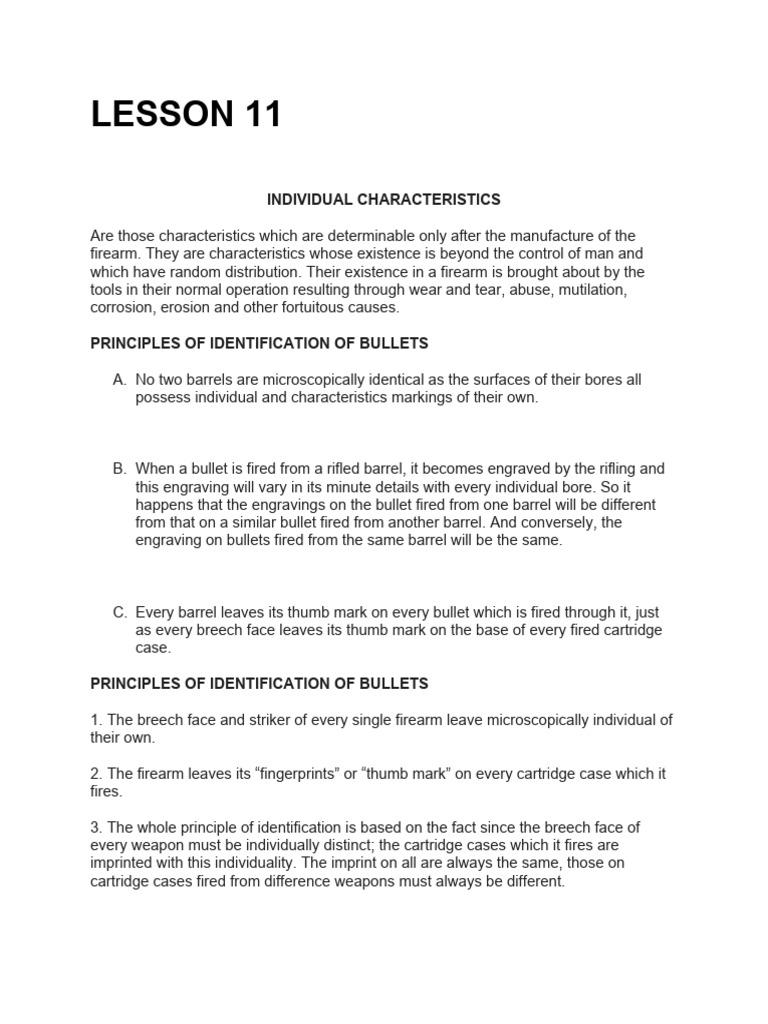 Forensic 6 Lesson 11-18 | PDF | Firearms | Cartridge (Firearms)