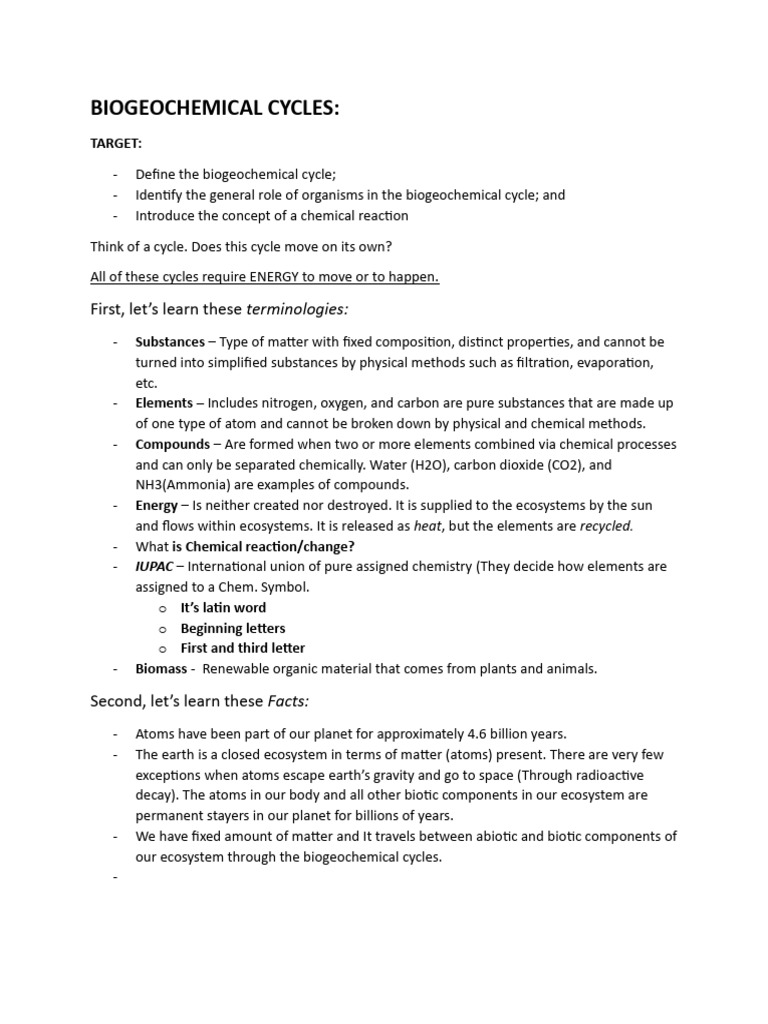 Biogeochemical Cycles | PDF