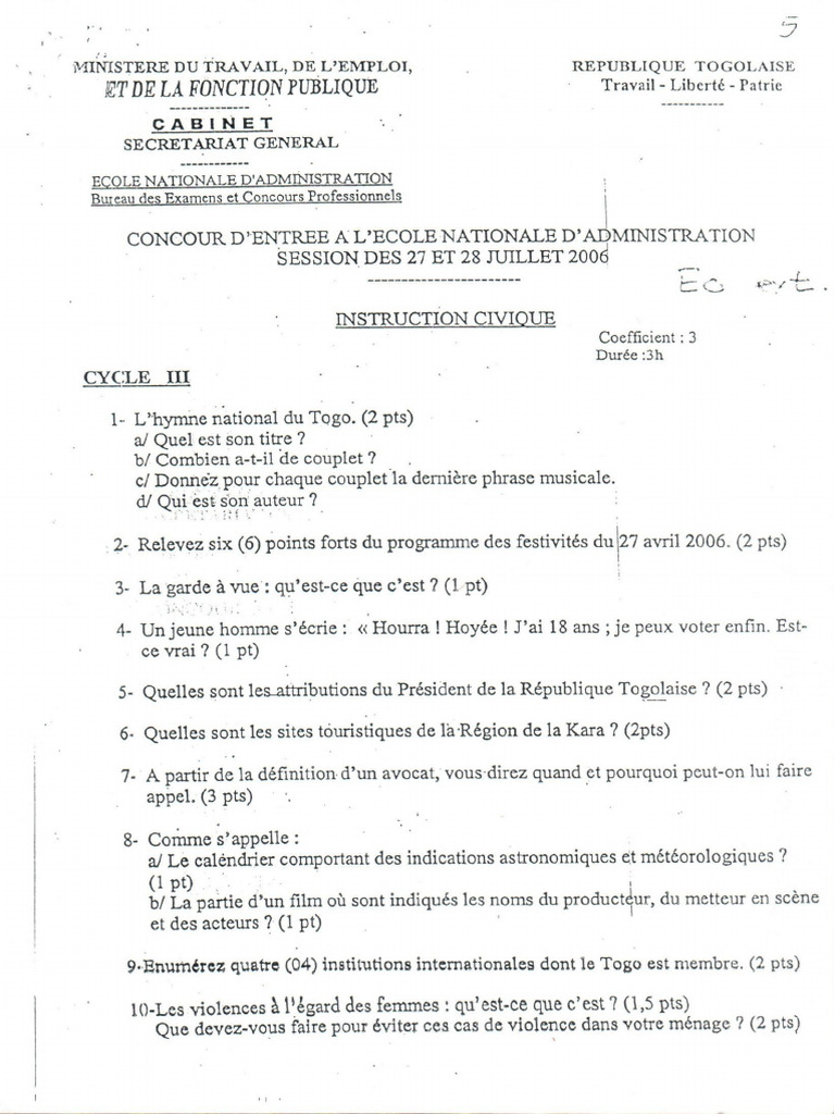 Culture Generale Ena | PDF