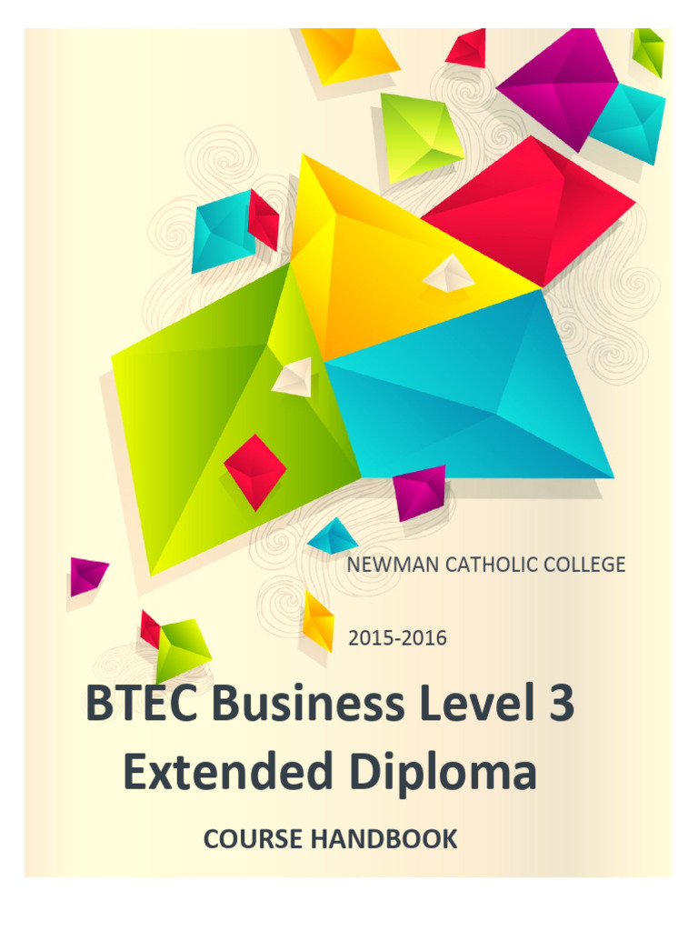 BTEC Business L3 Booklet.73412734 | PDF | Educational Assessment ...