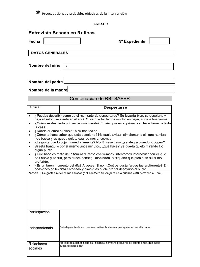 RBI. Entrevista Basada en Rutinas | PDF