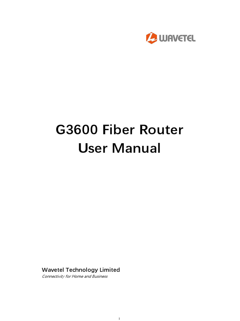 G3600 Fiber Router User Manual | PDF | Ip Address | I Pv6