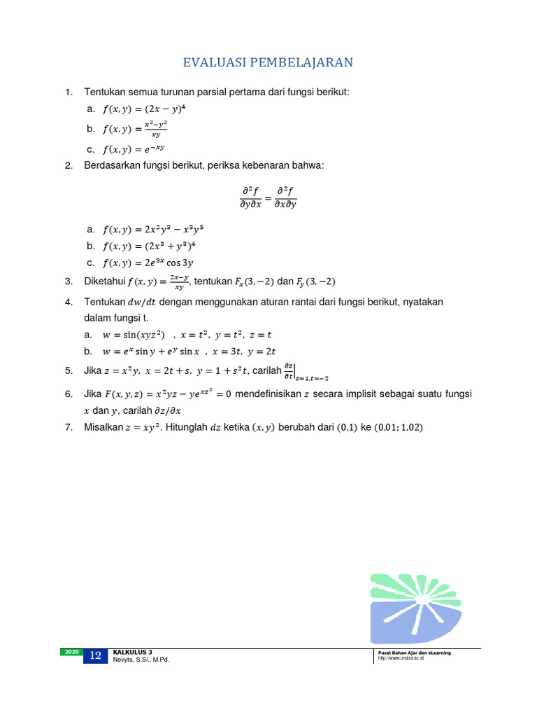 Modul 1 Turunan Fungsi Variabel Ganda-12 | PDF