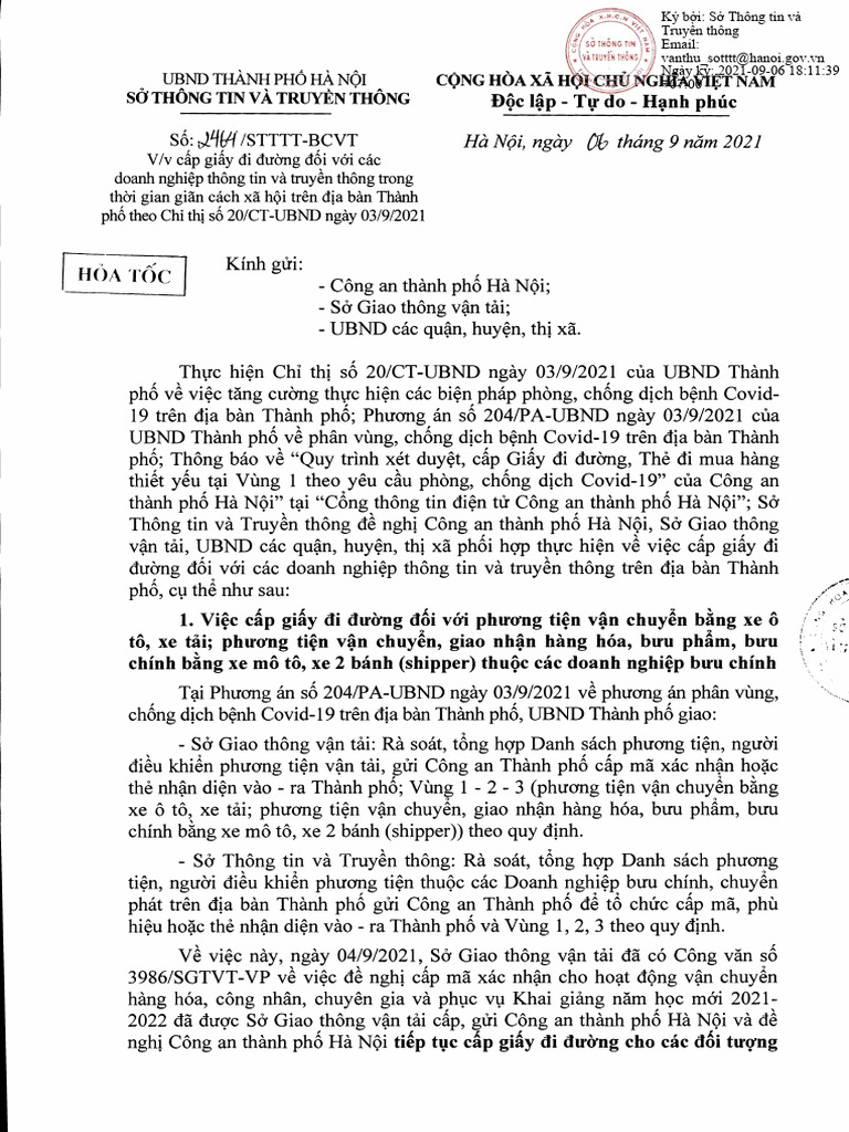 CV 2464_STTTT_BCVT ngay 6.9.2021 vv cap giay di duong cho doanh nghiep ...
