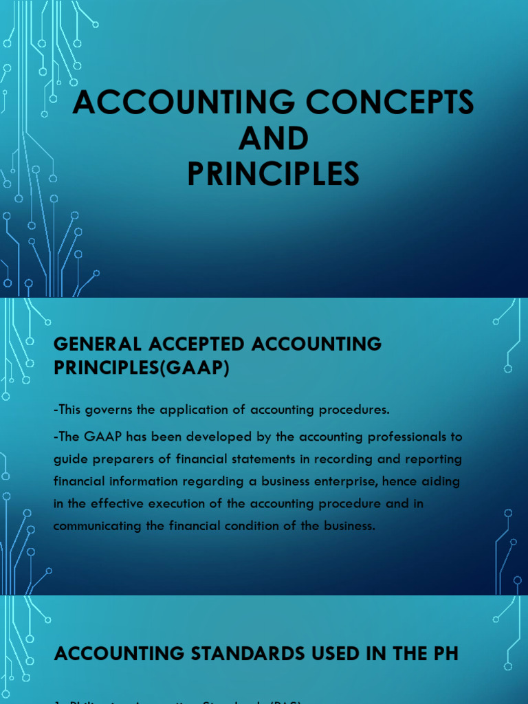 Accounting Concepts and Principles & Accounting Equation | PDF | Debits ...