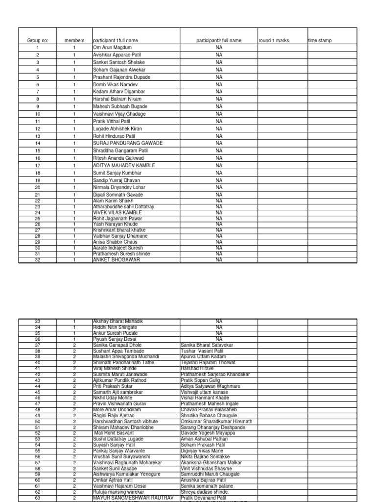 Round 1 Marks | PDF