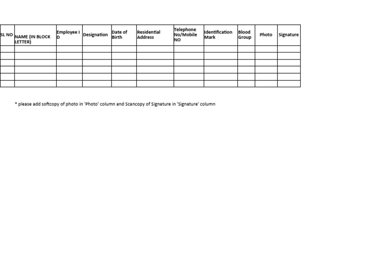 Identity Card Proforma | PDF