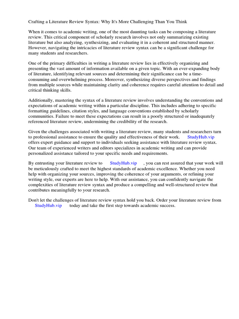 Literature Review Syntax | PDF | Systematic Review | Literature Review