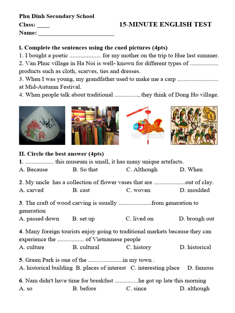 15-Minute Test 9 | PDF