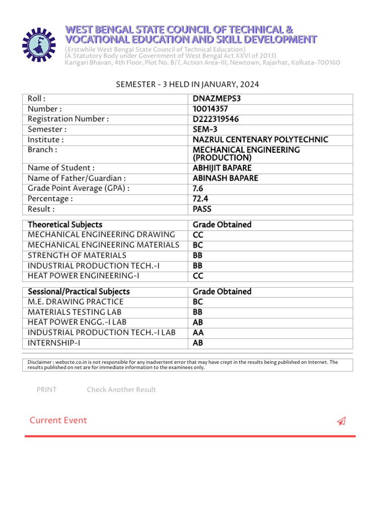 Result | PDF | Educational Stages | Physical Sciences