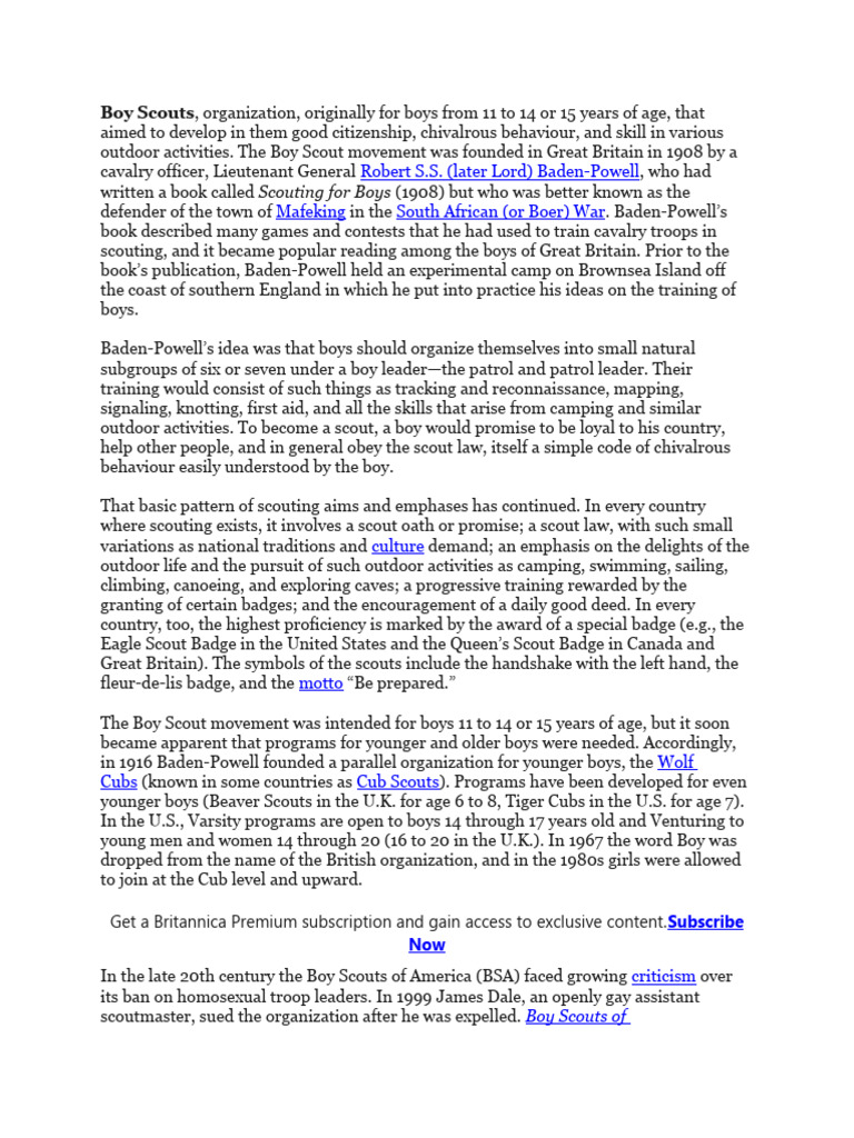 Boy History | PDF | Scouting | Boy Scouts Of America