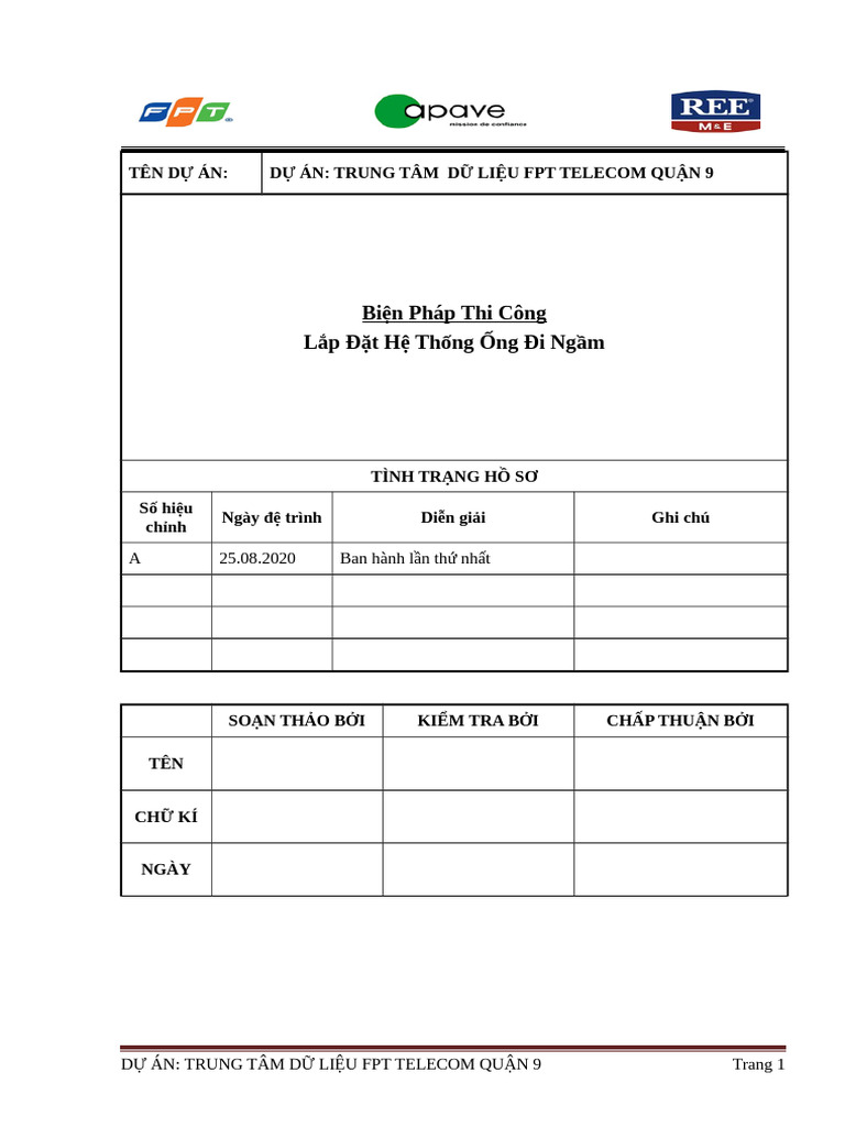 Bien Phap Thi Cong Lap Dat He Thong Ong Di Am Dat Ree Me | PDF