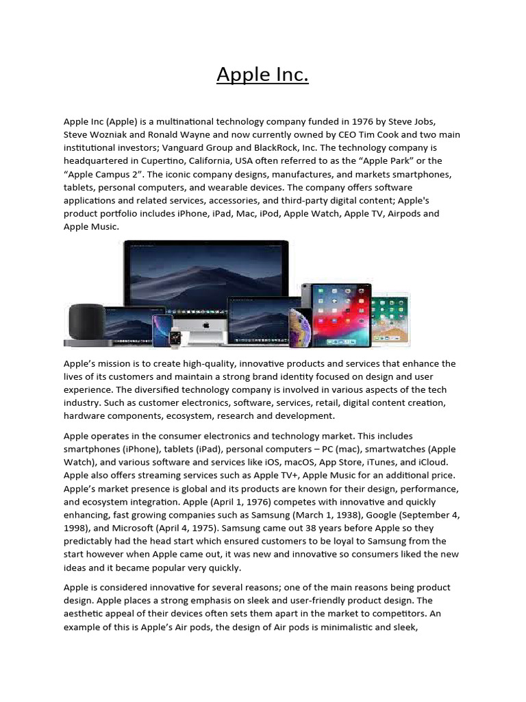 Innovation and Enterprise - Apple Course Work 1 | Download Free PDF ...