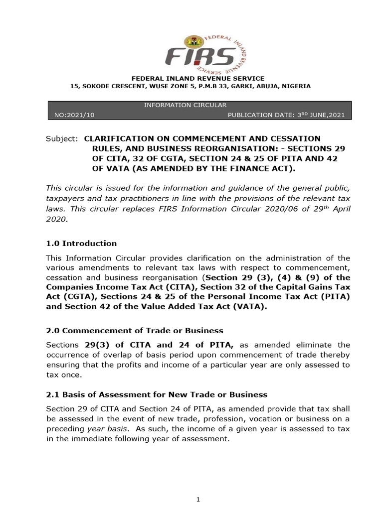 Tax Commencement and Cessation Rules | PDF | Taxes | Capital Gains Tax
