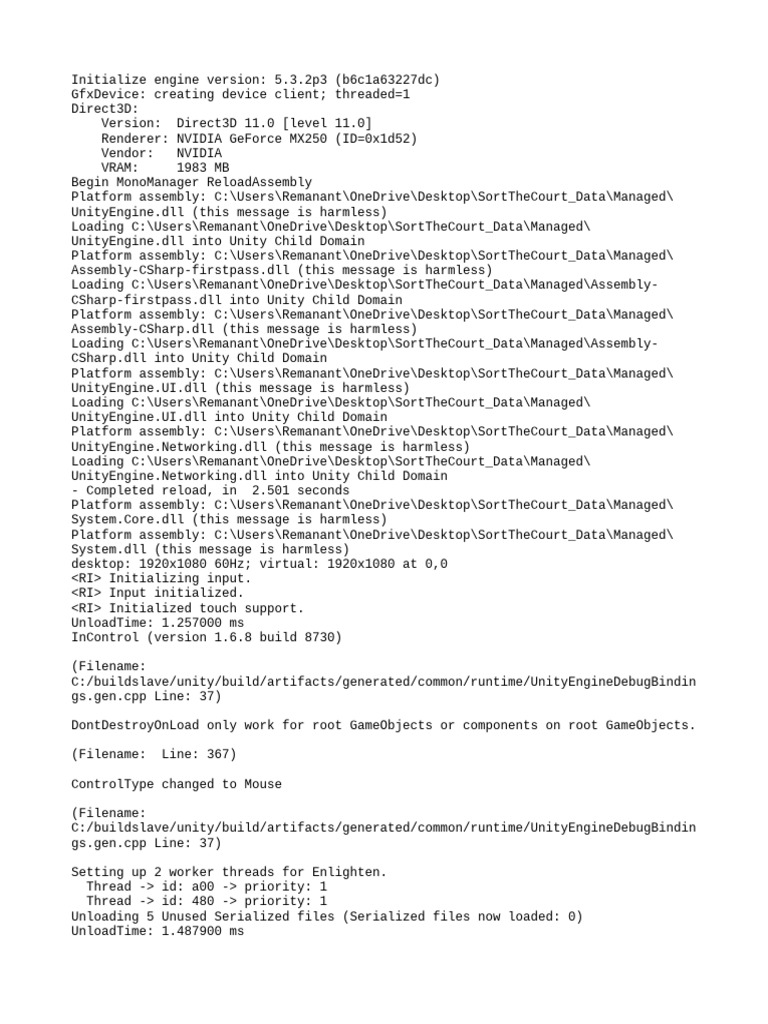 Output Log | PDF | Thread (Computing) | Computing