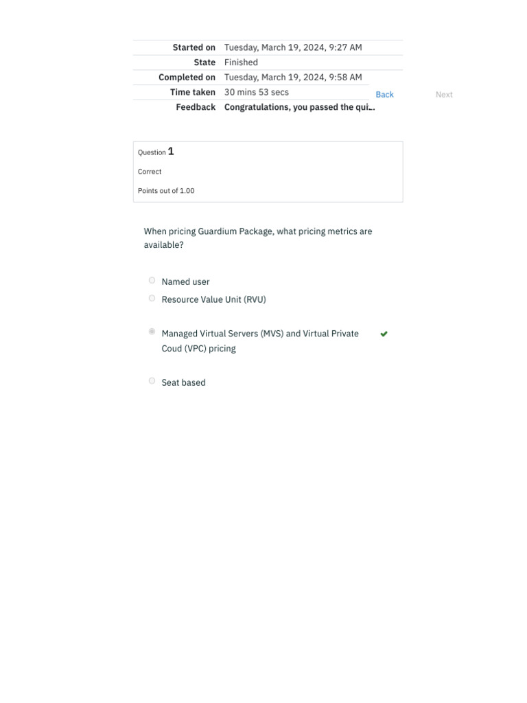 Quiz (Guardium Suite L2) - Attempt | PDF | Security | Computer Security Quiz (Guardium Suite L2) - Attempt | PDF | Security | Computer Security