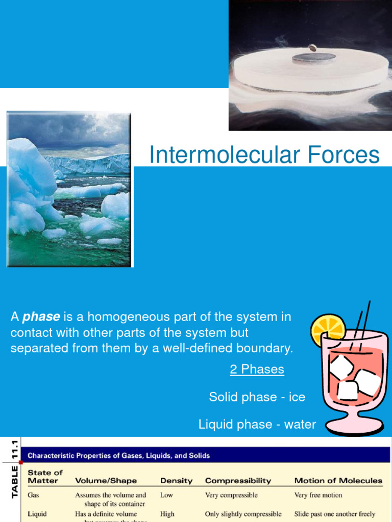 Ap CH 11 Intermolecular Forces 1 | PDF | Intermolecular Force ...