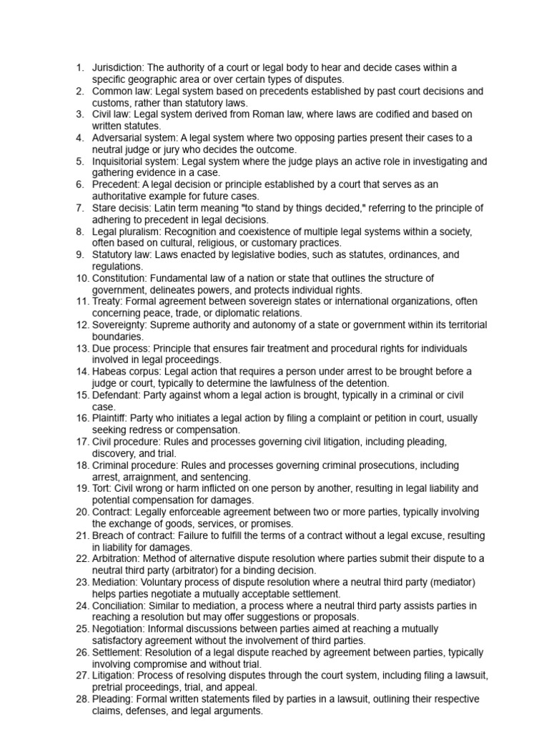 Key Legal Terms and Concepts Explained | PDF