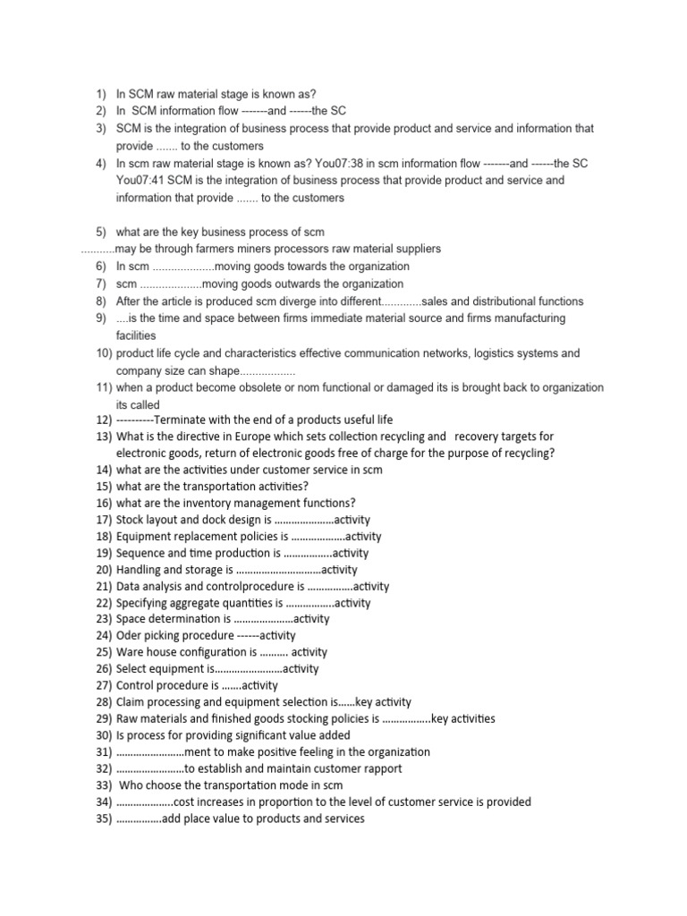 SCM MOD 1 | PDF | Supply Chain | Supply Chain Management