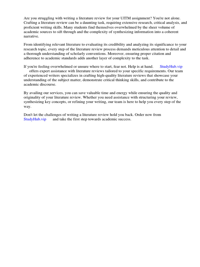 Literature Review Example Uitm | PDF