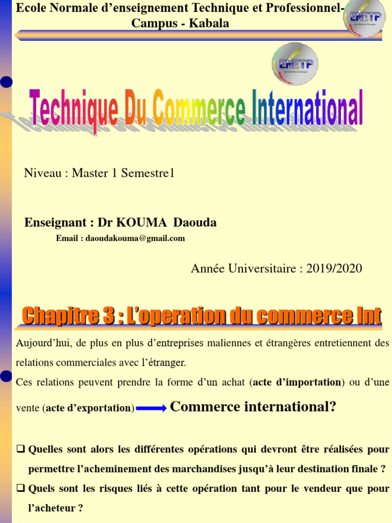Chapitre 3 Et 5 Commerce Internationnal | PDF