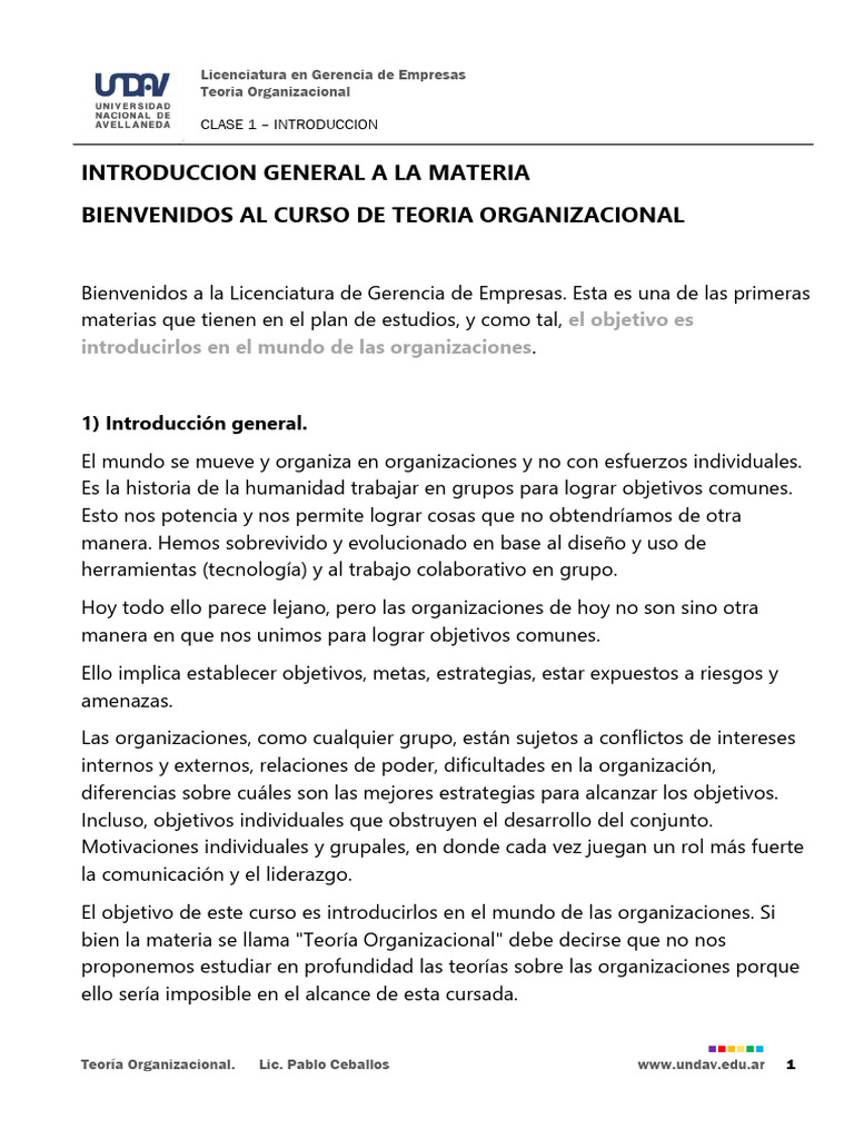 01 Introduccion A La Materia | PDF