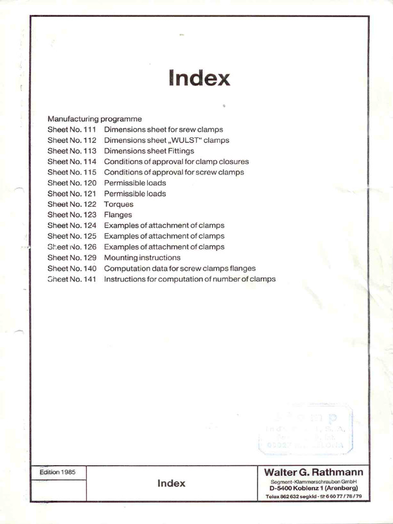 Clamps Rathmann_1985 | PDF