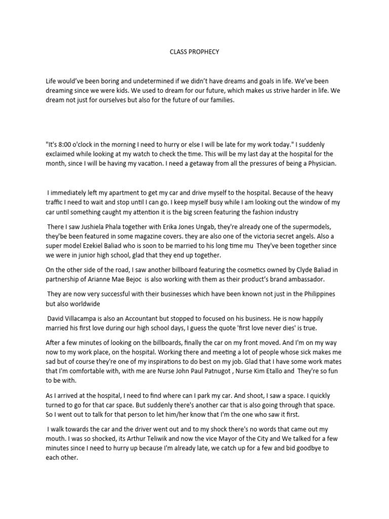 Class Prophecy | PDF | Self-Improvement