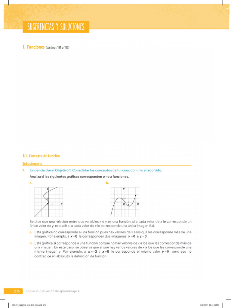 2.4. Solucionario Funciones (Revuela 1bach. CCSS) | PDF