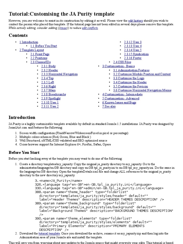 Custom Is Ing The JA Purity Template | PDF | Cascading Style Sheets | Php