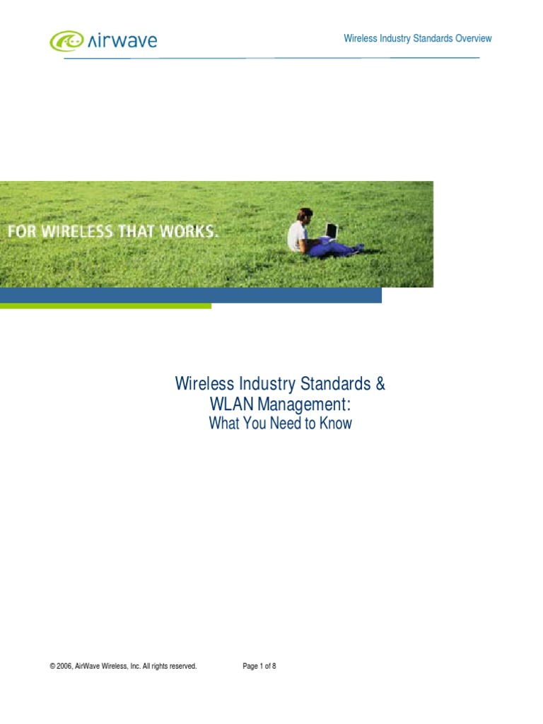 Wireless Industry Standards & WLAN Management:: What You Need To Know ...