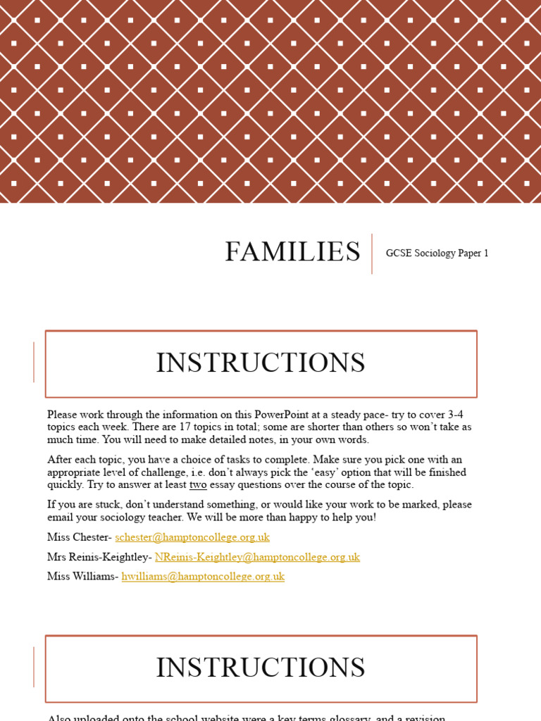 GCSE Sociology: Family Structures Overview | PDF | Family | Gender Studies