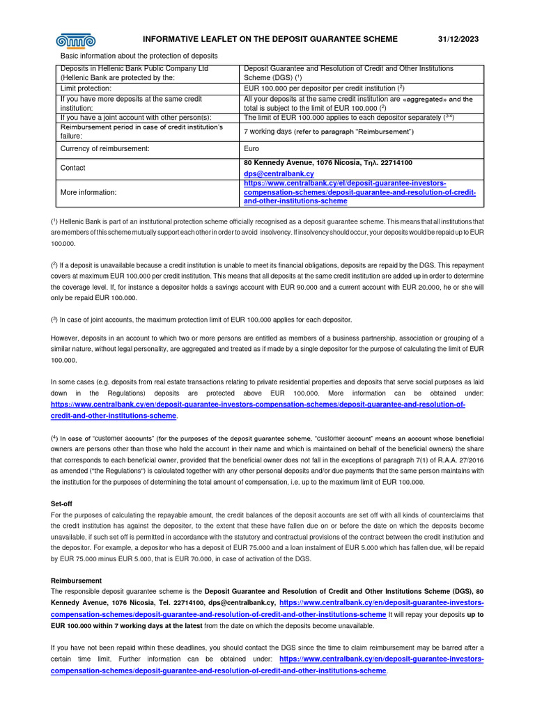 Deposit Guarantee Scheme 2023 en | PDF
