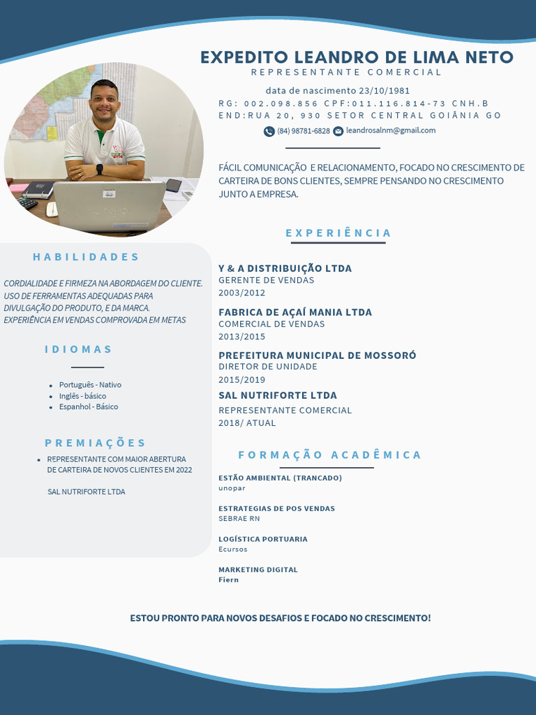 Currículo Expedito Leandro de Lima Neto | PDF | Economias | Economia de negócios