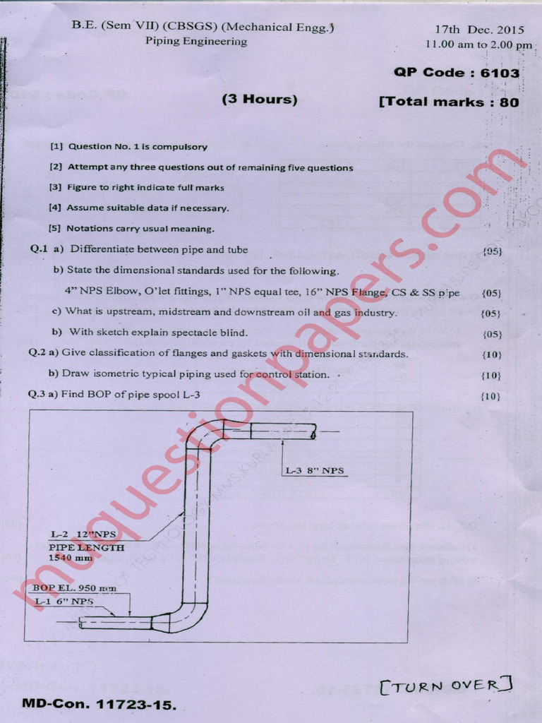 Be-Mech Sem7 Pe Dec15 | PDF