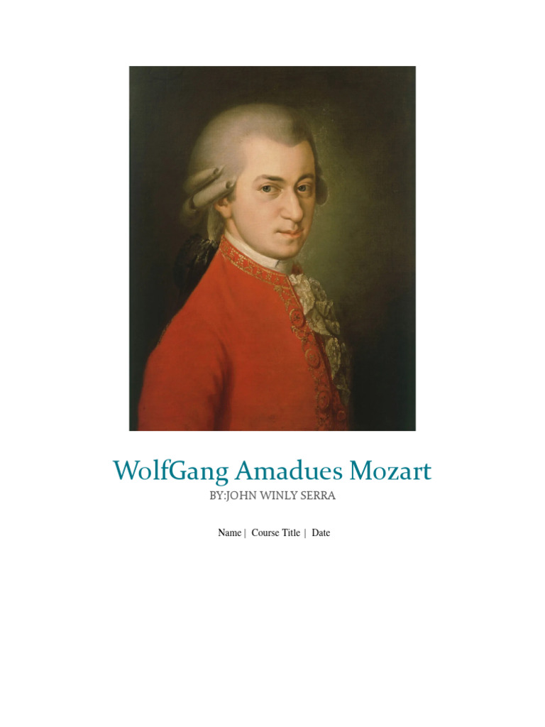 WolfGang Amadues Mozart | PDF | Wolfgang Amadeus Mozart | Classical Music